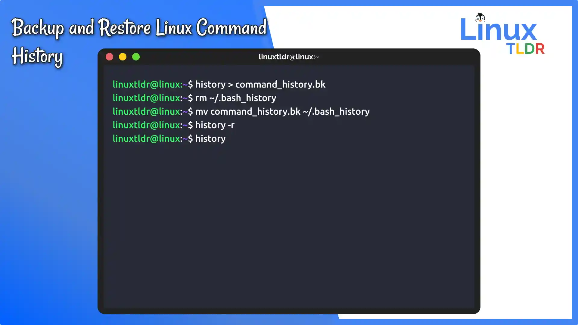 How To Backup And Restore Linux Command History