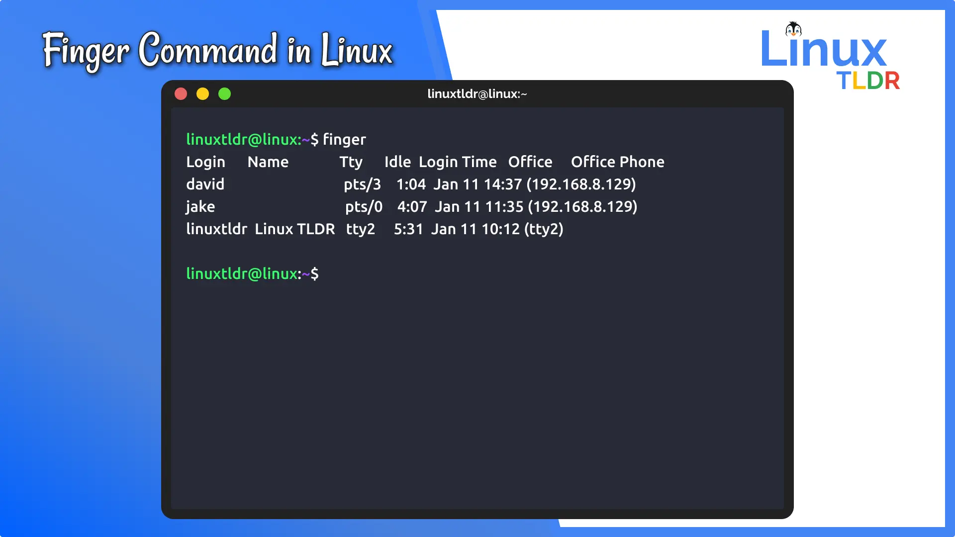 Beginners Guide for Finger Command in Linux