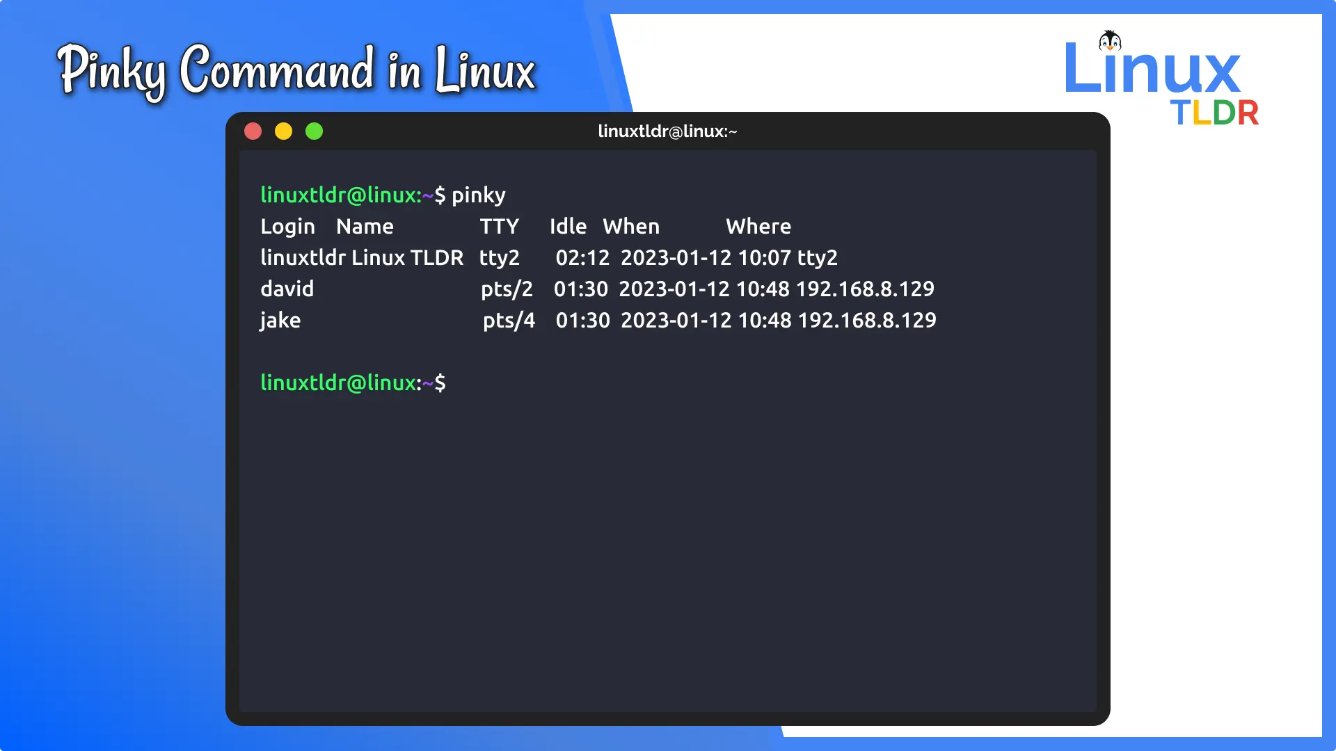 Beginners Guide for Pinky Command in Linux