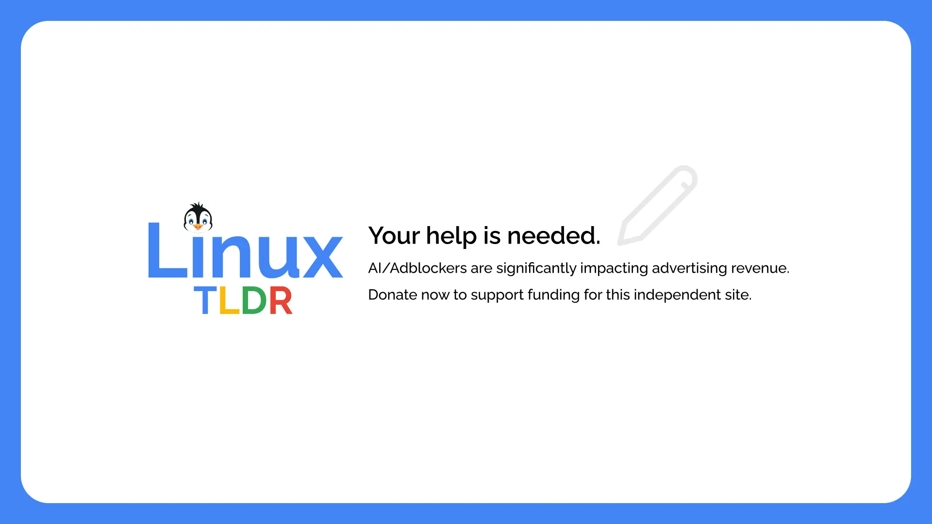 Donate to Linux TLDR